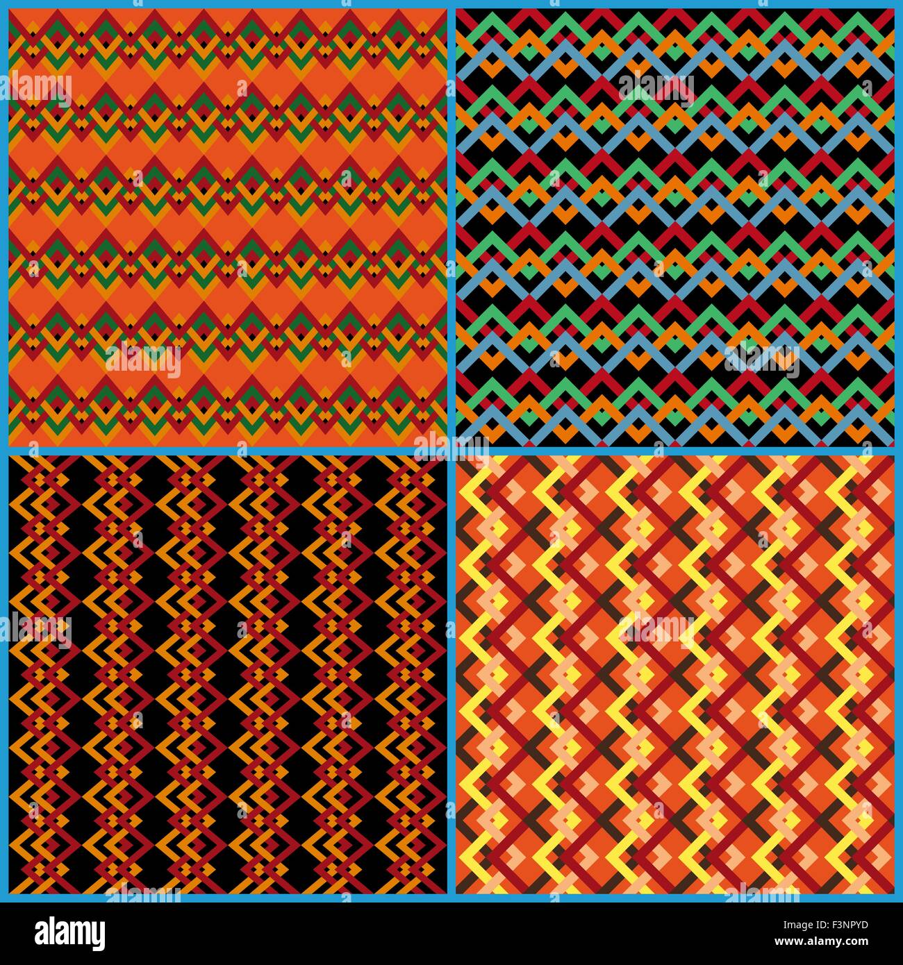 Four different vector seamless patterns on ethnic motifs in a single ...