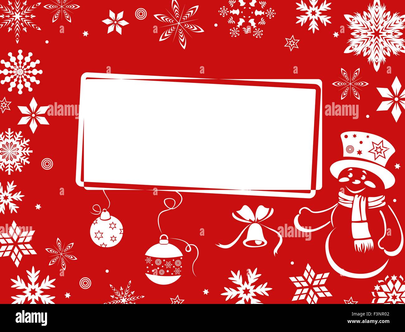 Christmas greeting card performed in red shades, hand drawing vector ...