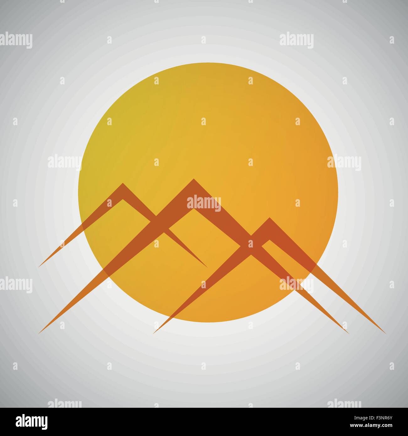 Vector mountains and sun icon Stock Vector Image & Art - Alamy