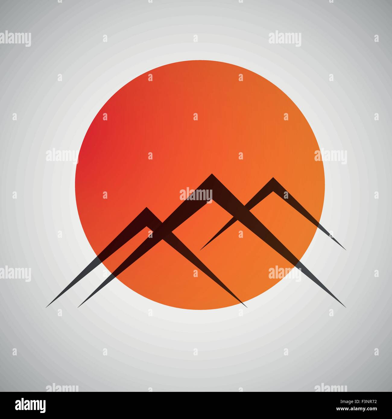 Vector mountains and sun icon Stock Vector Image & Art - Alamy