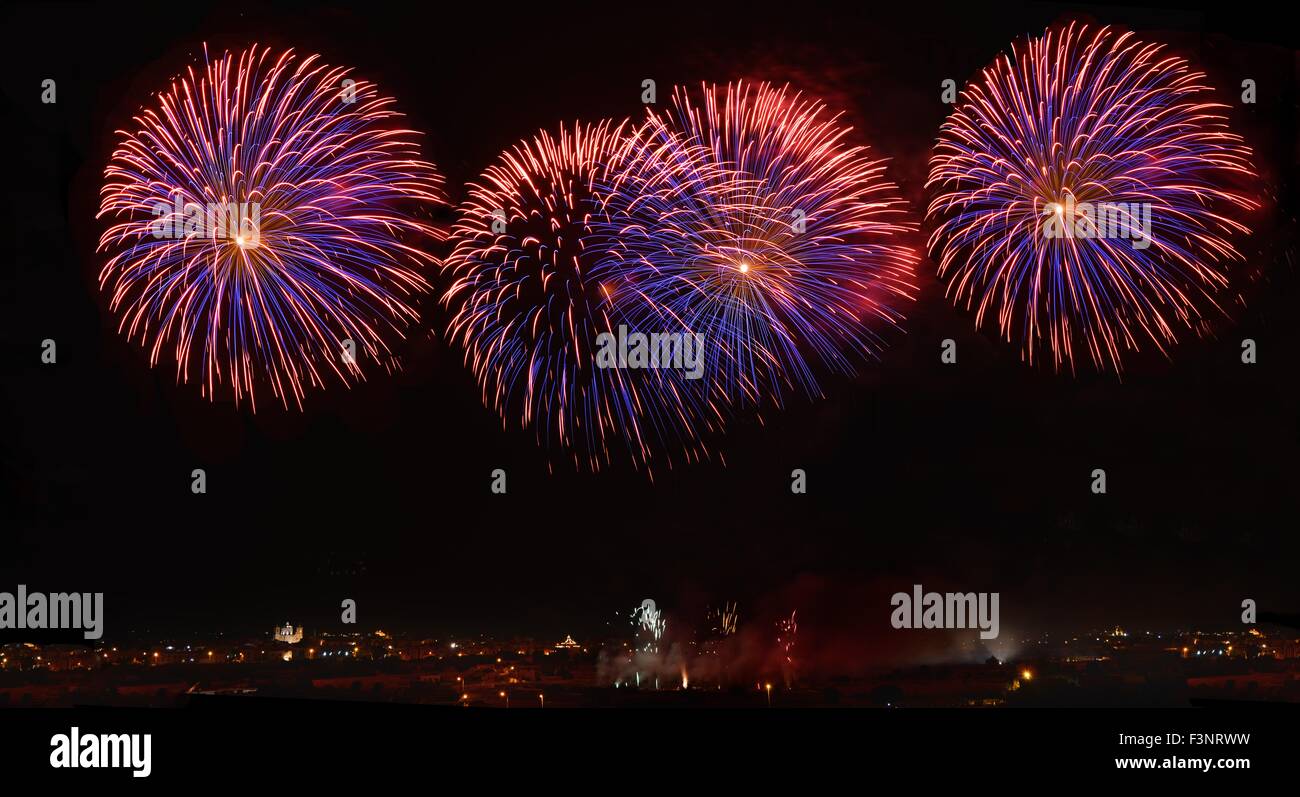 Blue fireworks.Fireworks explosion. Fireworks. Colorful violet ...