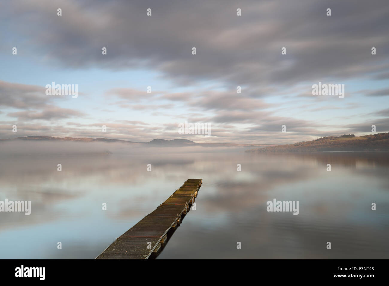 The long Cruin jetty by the shores of Loch Lomond a late afternoon ...