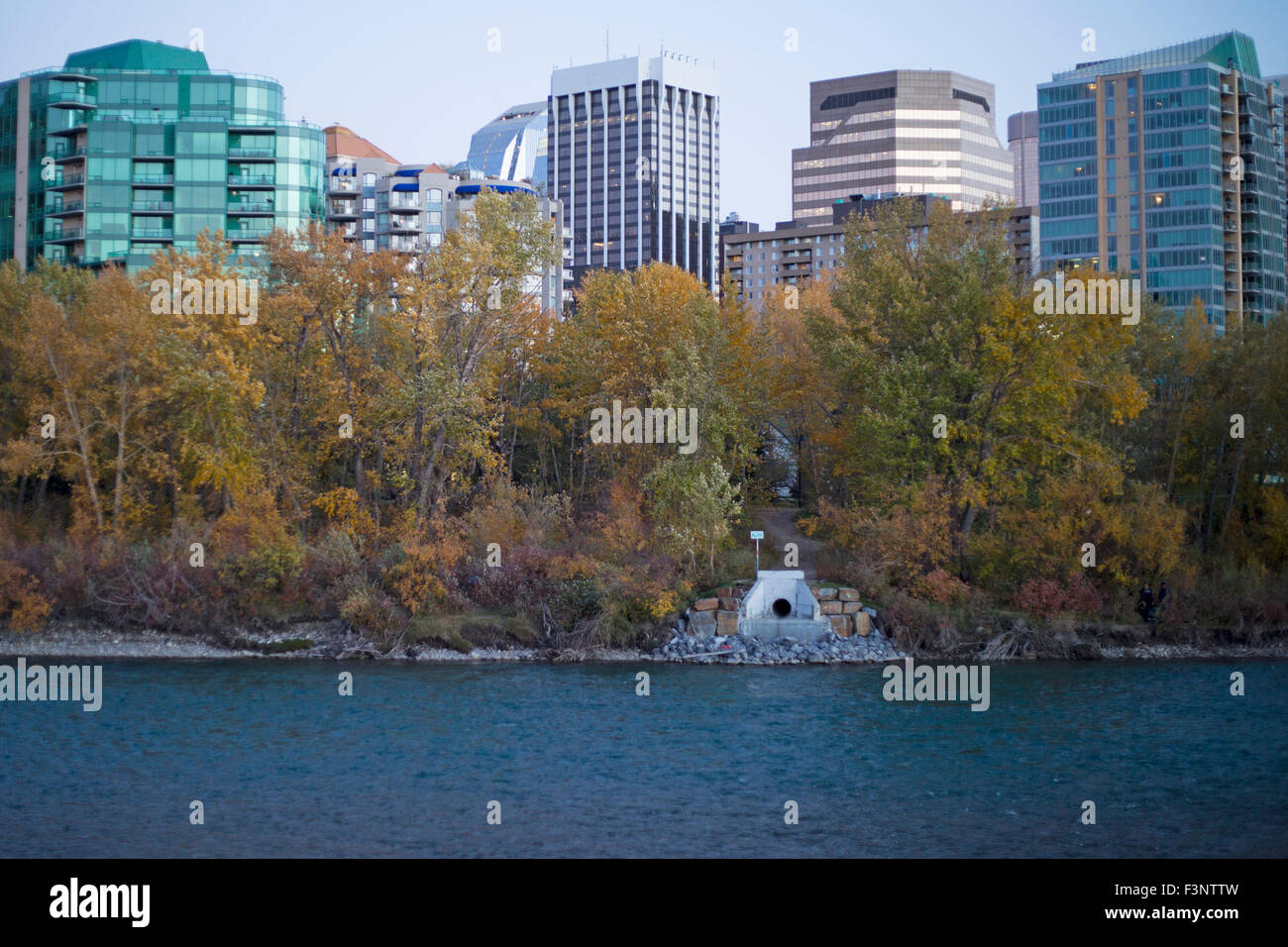 Stormwater outfall, the exit point from the Calgary's storm drainage ...