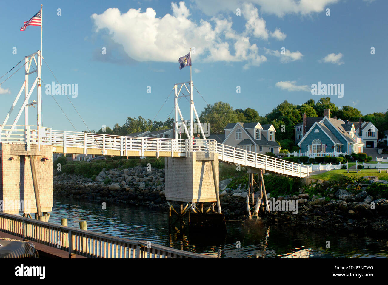 Foot bridge in Perkins Cove, Maine Stock Photo - Alamy