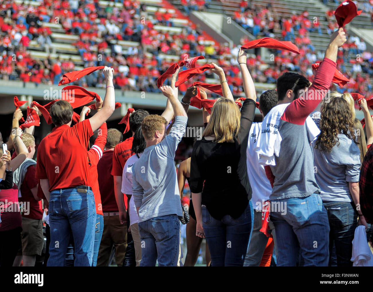 October 10, 2015 WKU student section cheers on the team during NCAA ...