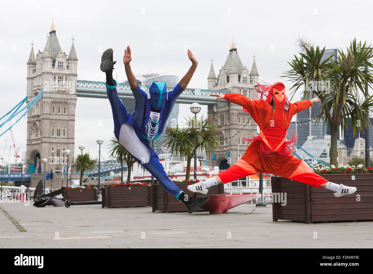 London, UK. 8 September 2015. Dancers Luke Crook and Jemima Brown ...