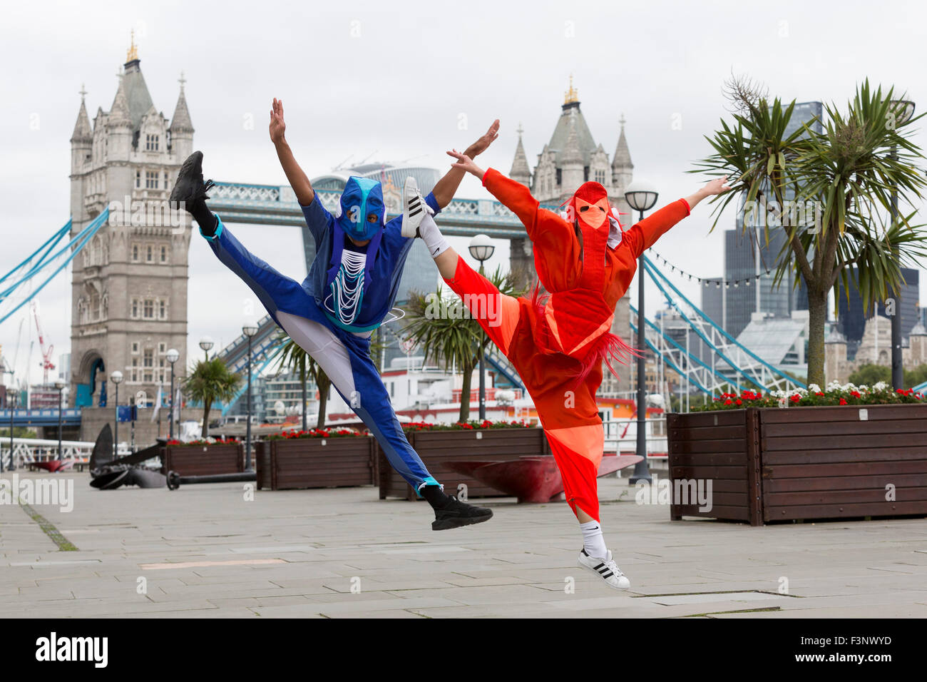 London, UK. 8 September 2015. Dancers Luke Crook and Jemima Brown ...