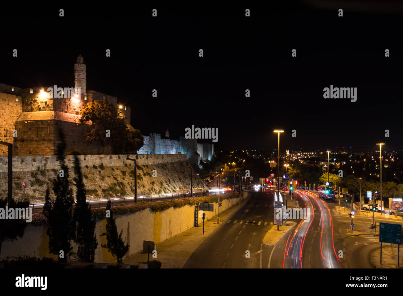 Old city of Jerusalem at night, Israel Stock Photo - Alamy