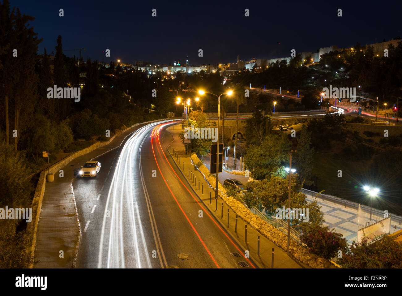 Old city of Jerusalem at night, Israel Stock Photo - Alamy
