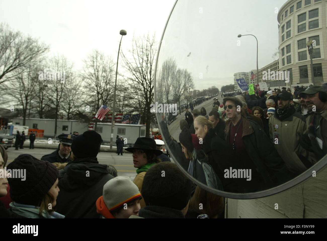 Anti-war protesters protest in Washington, D.C. during George W. Bush's ...