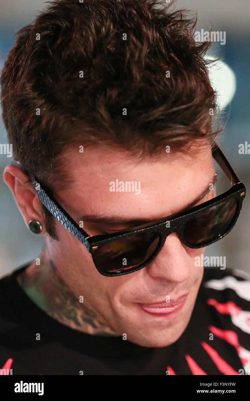 Turin, Italy. 10th Oct, 2015. The Italian rapper Fedez has met hundreds ...
