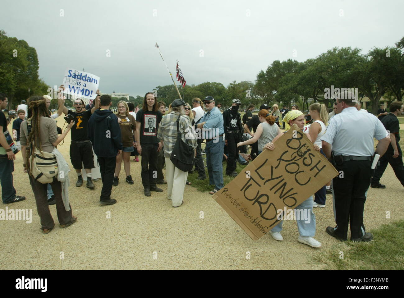 anti war protesters gather in Washington D.C. to protest George Bush ...