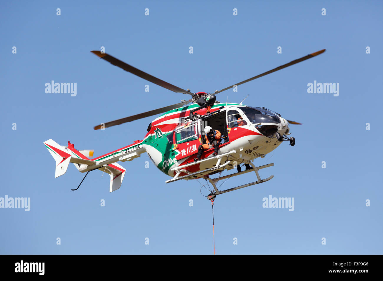 Fire fighting helicopter in flight Stock Photo - Alamy