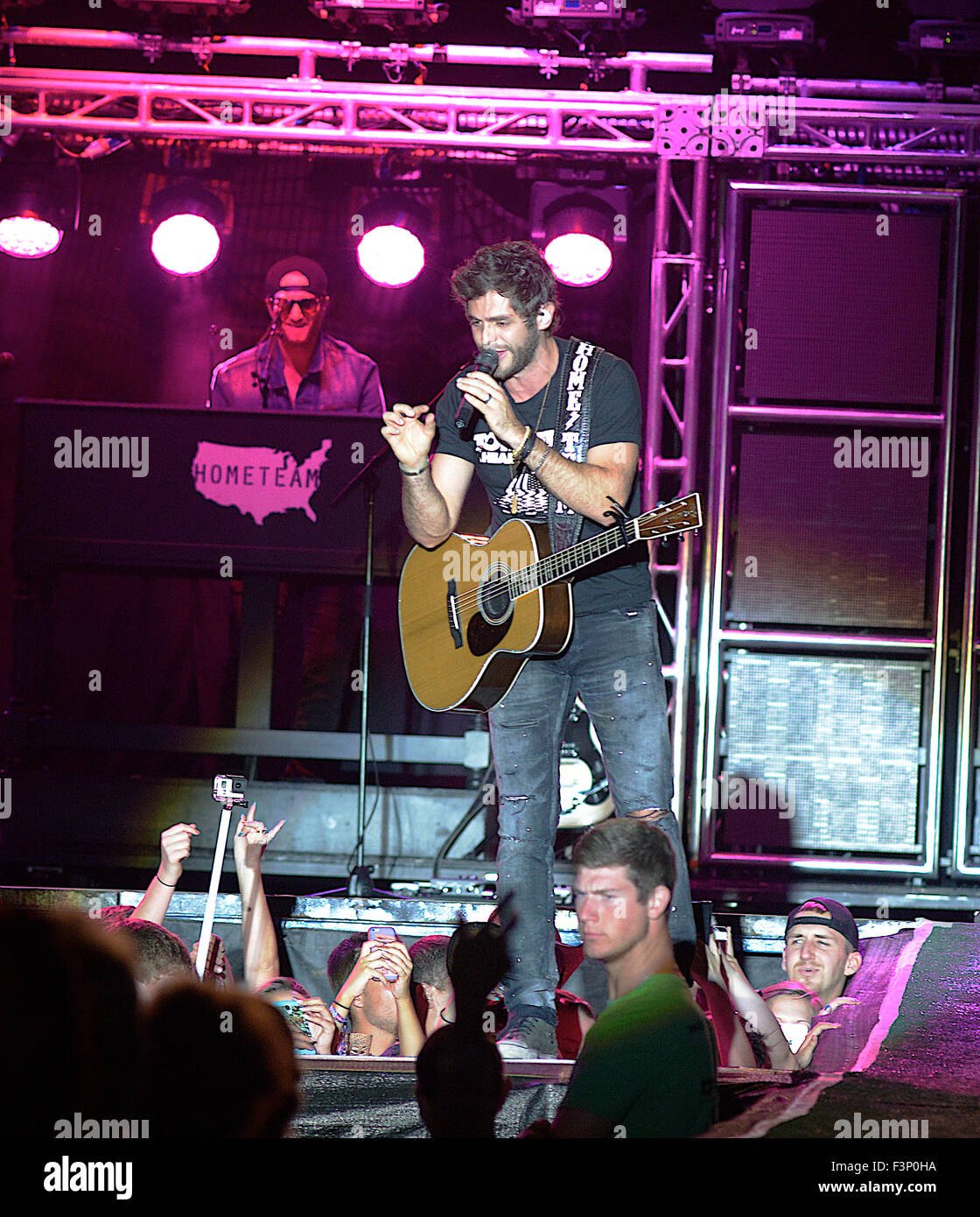 Thomas Rhett in performance at the Kicker Country Stampede Stock Photo ...