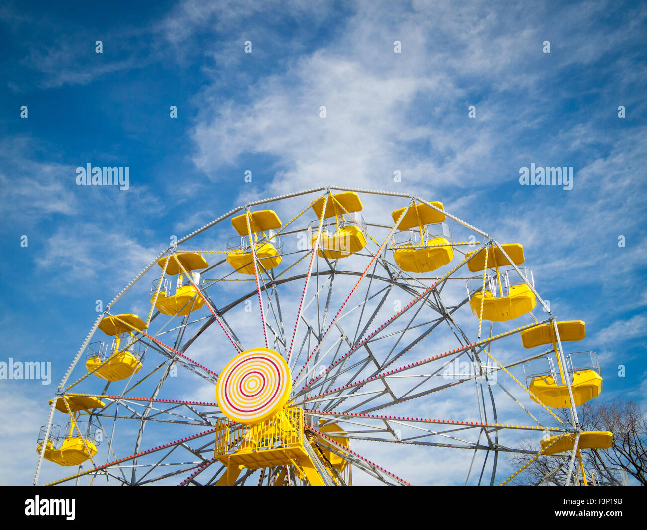 The yellow ferris wheel at the PotashCorp Playland at Kinsmen Park in ...