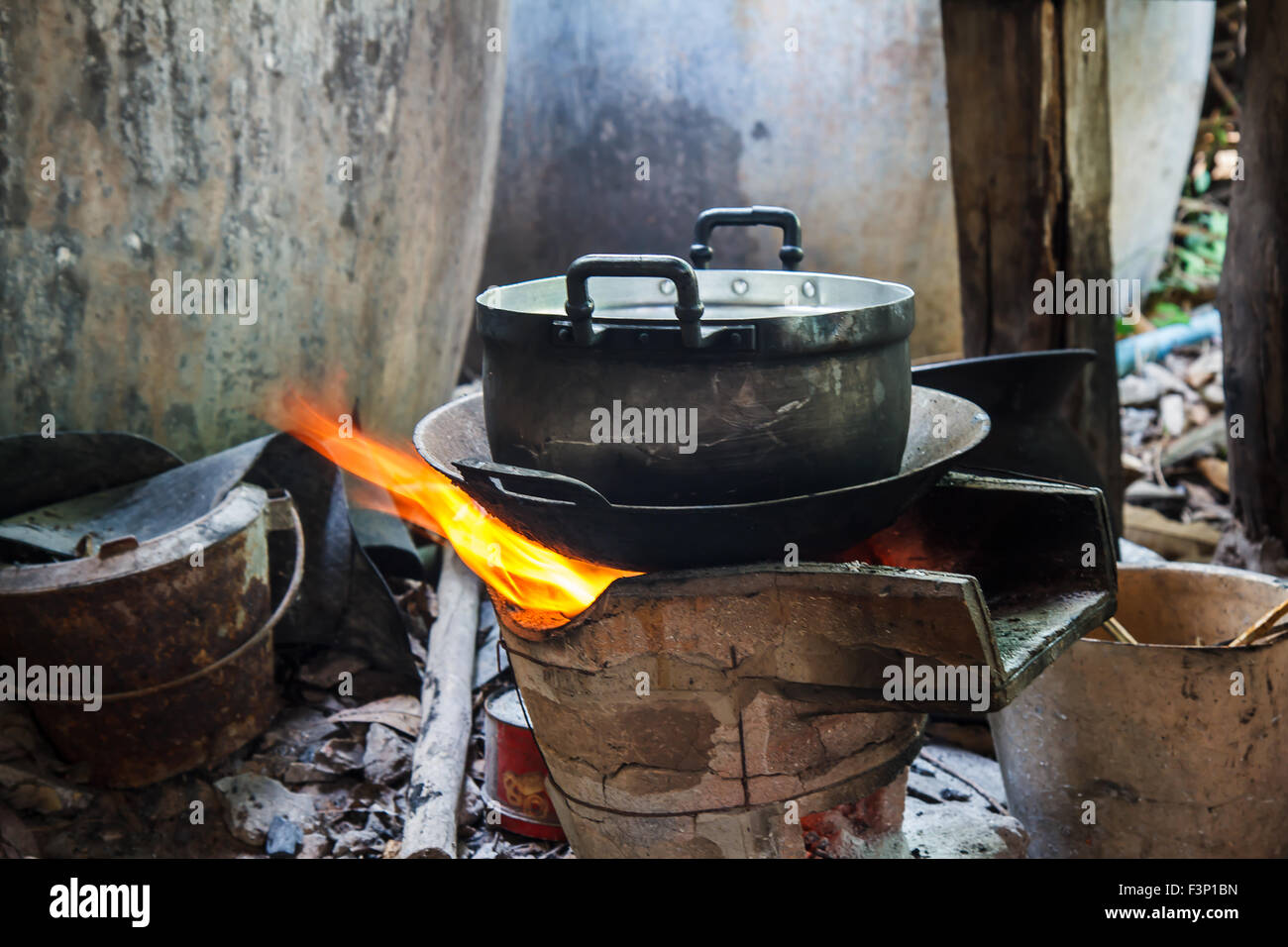 Kitchen in rural Thailand Stock Photo - Alamy
