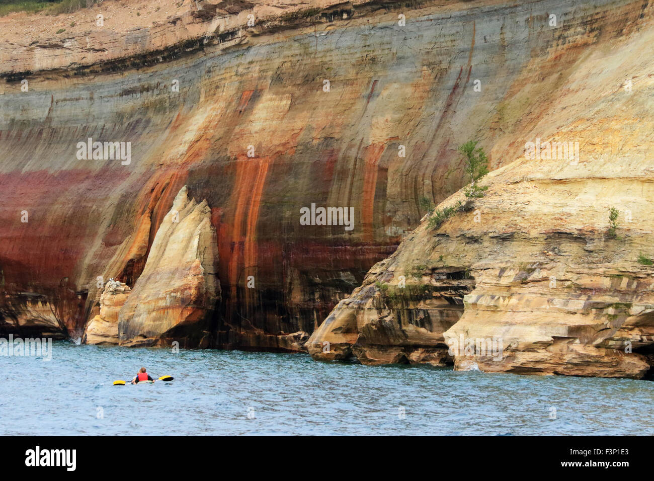 Pictured Rocks National Lakeshore on lake superior as viewed from the ...