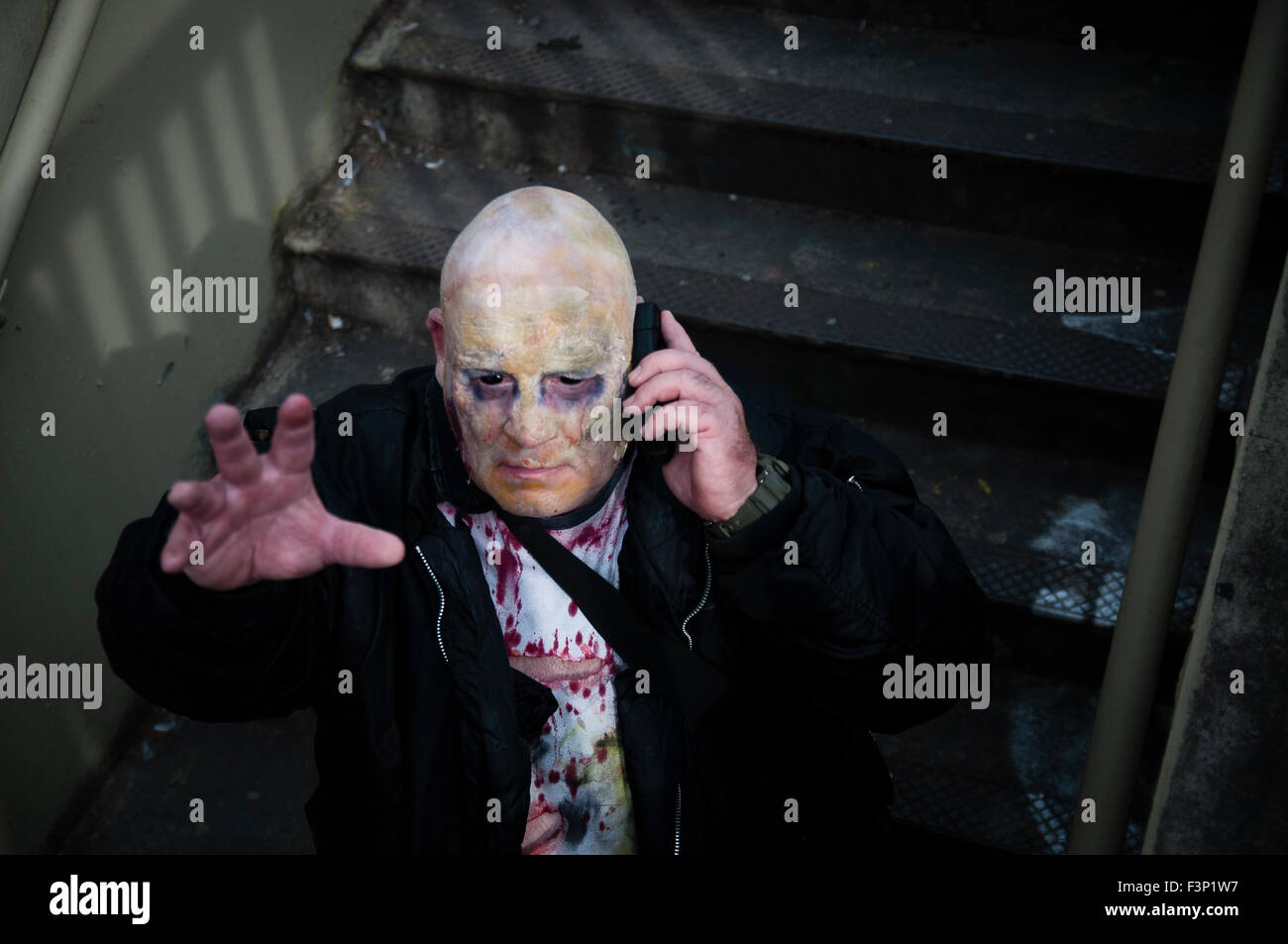 London, UK. 10th Oct, 2015. Hundreds of people wearing zombie costume ...