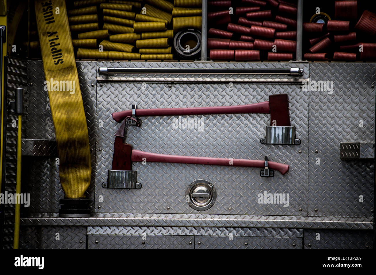 The back of a fire truck Stock Photo - Alamy