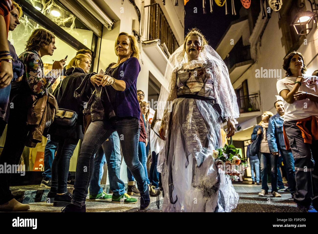 Sitges, Catalonia, Spain. 10th Oct, 2015. Zombies of all kind take part ...