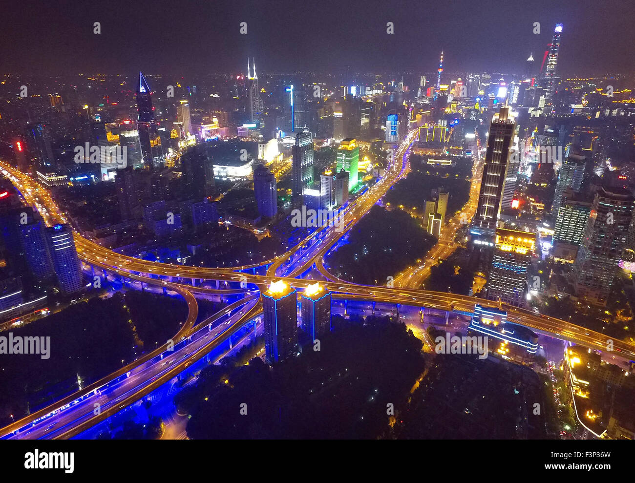 Shanghai. 11th Oct, 2015. Photo taken on Oct. 3, 2015 shows an aerial ...