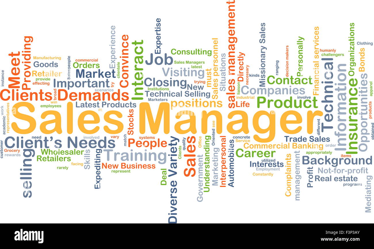 Background concept wordcloud illustration of sales manager Stock Photo ...