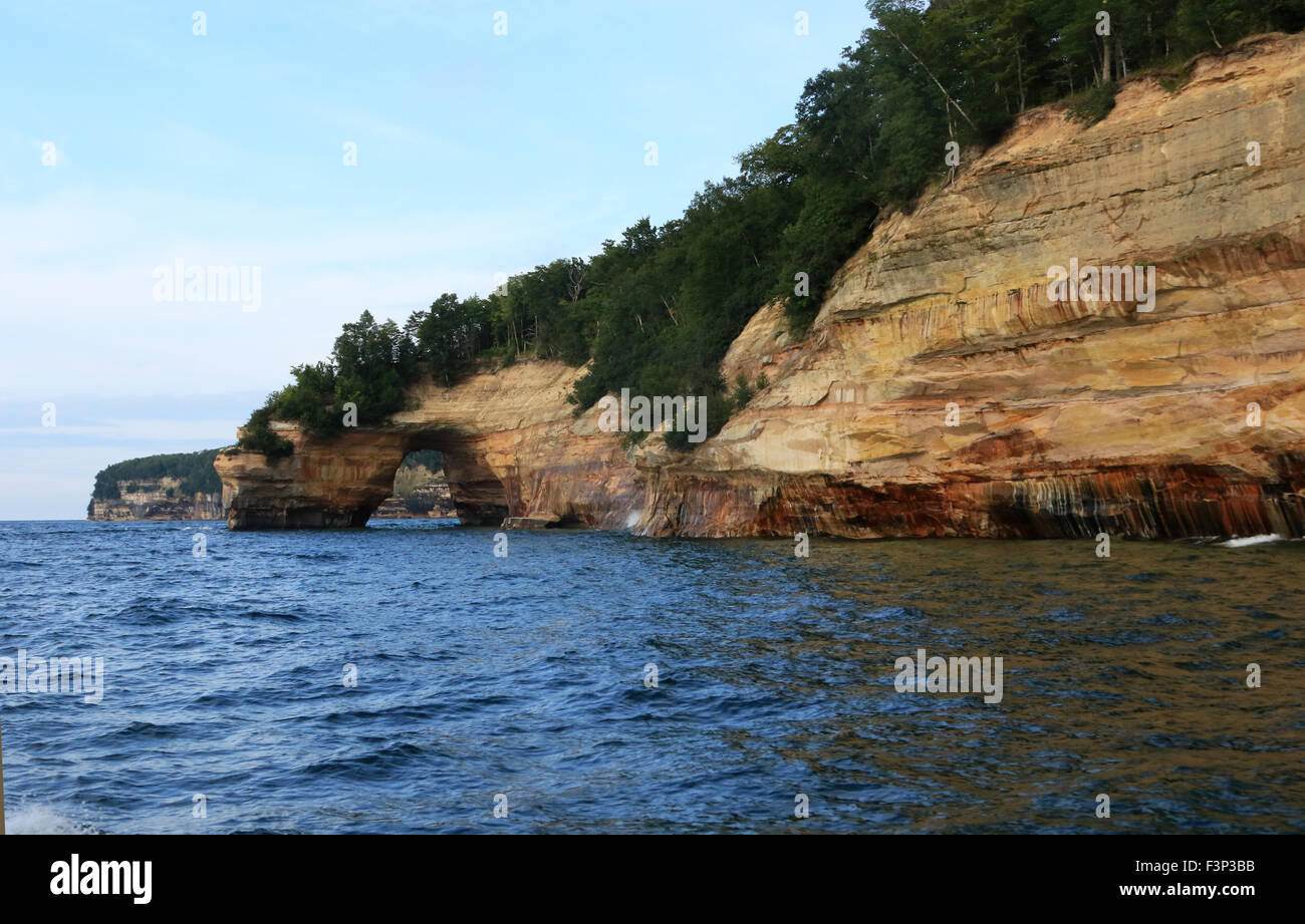 Pictured Rocks National Lakeshore on lake superior as viewed from the ...