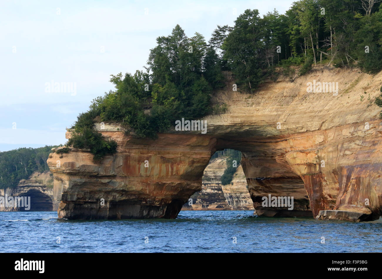 Pictured Rocks National Lakeshore on lake superior as viewed from the ...