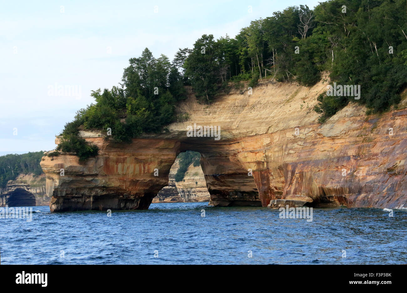 Pictured Rocks National Lakeshore on lake superior as viewed from the ...