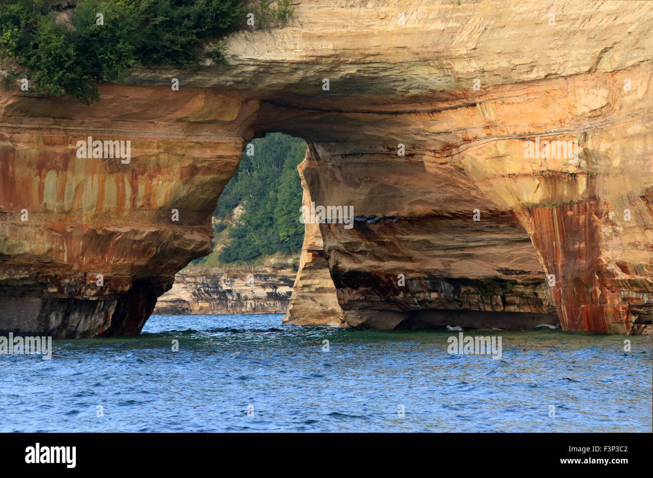 Pictured Rocks National Lakeshore on lake superior as viewed from the ...