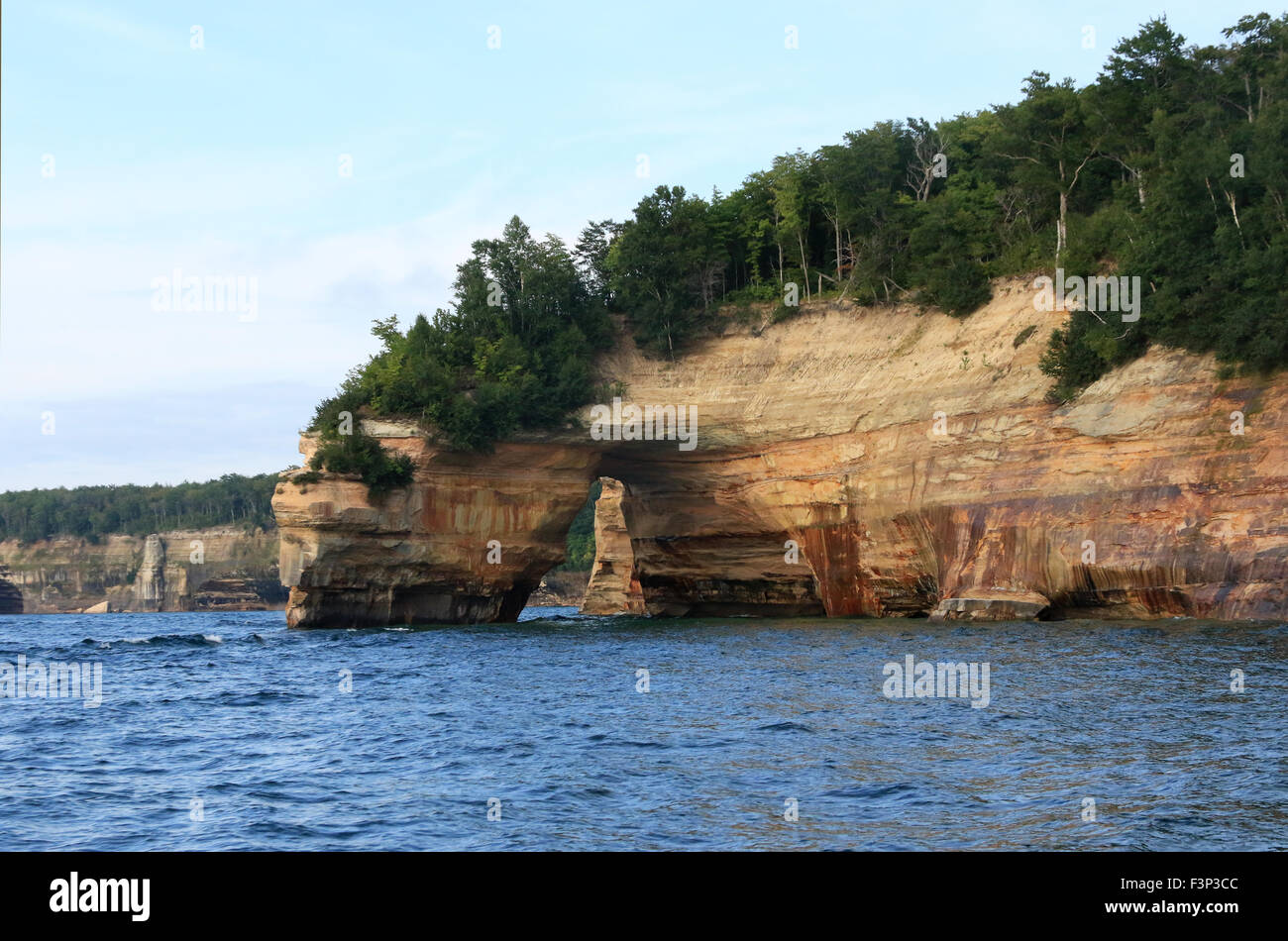 Pictured Rocks National Lakeshore on lake superior as viewed from the ...