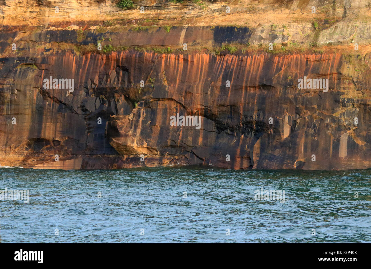 Pictured Rocks National Lakeshore on lake superior as viewed from the ...