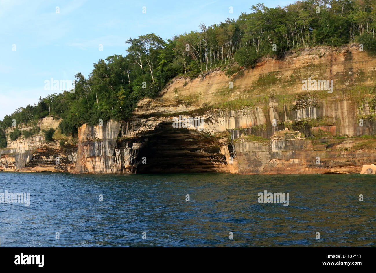 Pictured Rocks National Lakeshore on lake superior as viewed from the ...