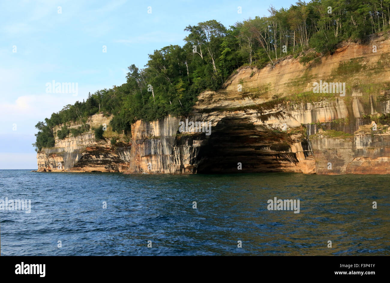 Pictured Rocks National Lakeshore on lake superior as viewed from the ...