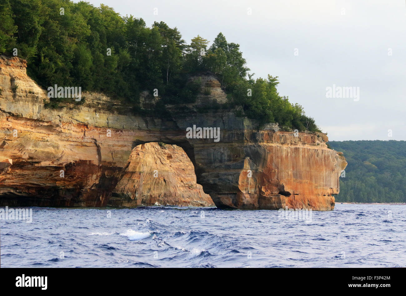 Pictured Rocks National Lakeshore on lake superior as viewed from the ...