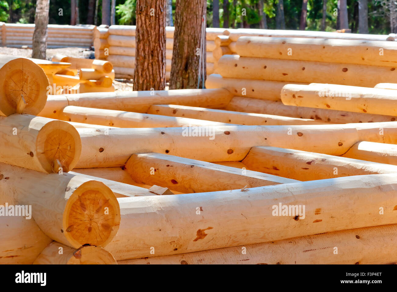 natural rural construction of timber houses Stock Photo - Alamy