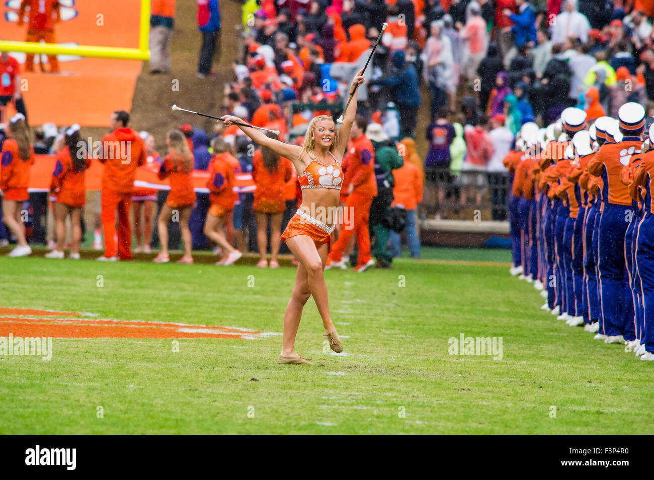 Clemson Tiger Band performs during the NCAA Football game between ...