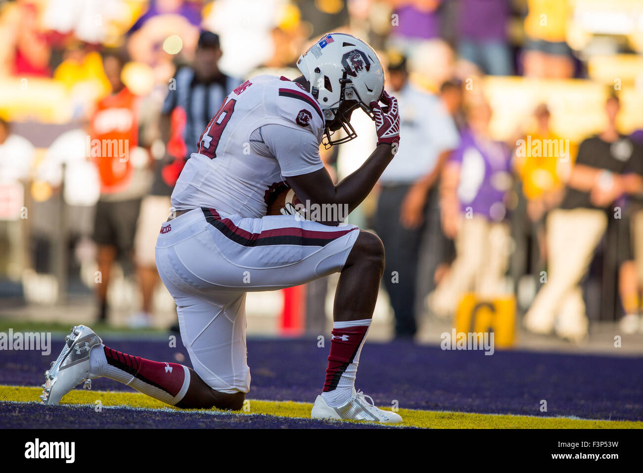 Rouge, LA, USA. 10th Oct, 2015. South Carolina Gamecocks tight end ...