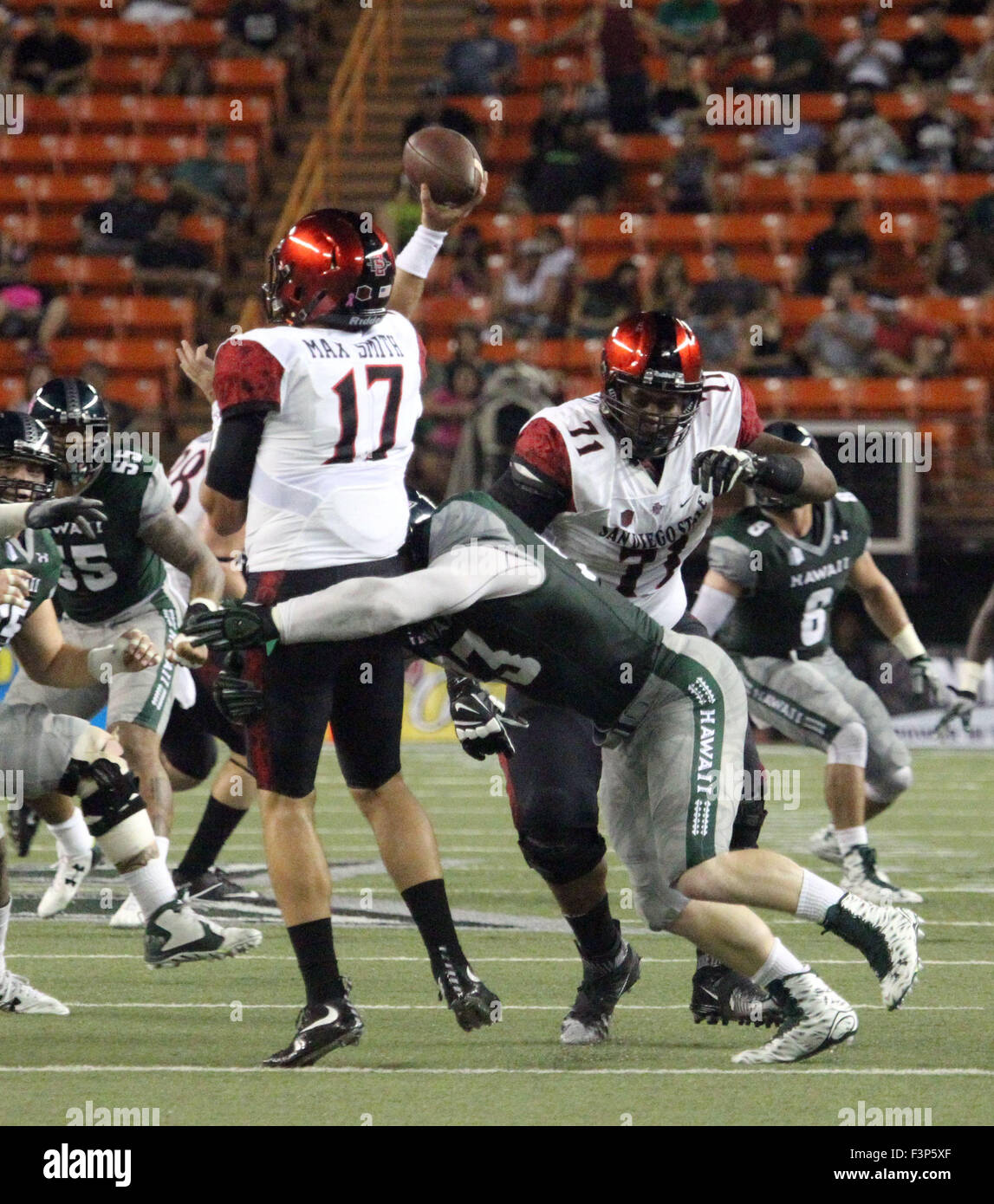 Honolulu, Hawaii, USA. 10th Oct, 2015. Hawaii Rainbow Warriors ...
