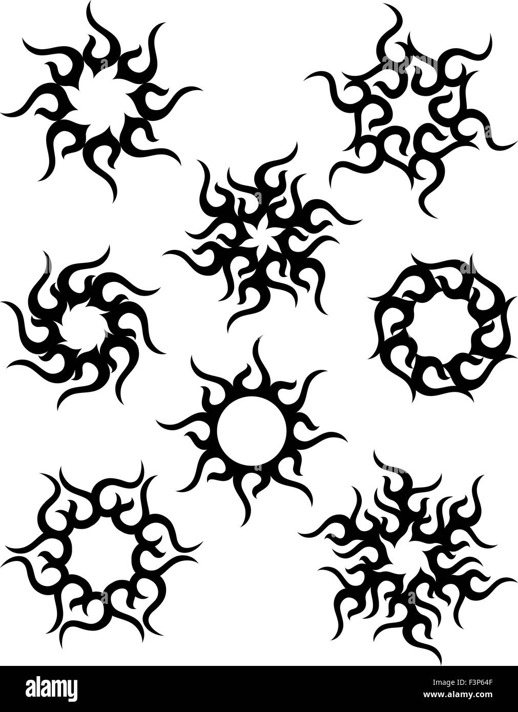 Flaming Sun Tattoo