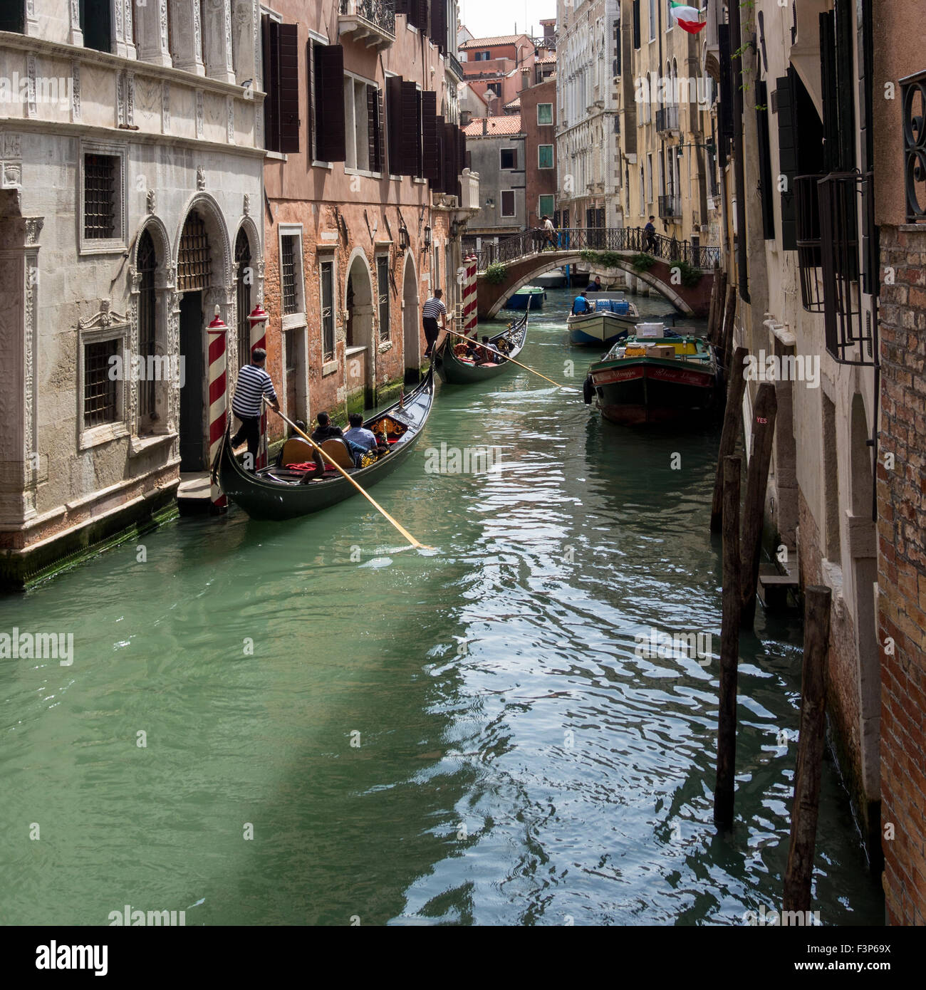VENICE, ITALY - MAY 05, 2015: View along small canal Stock Photo - Alamy