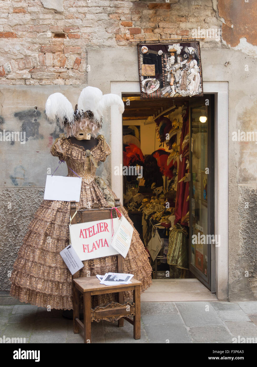 VENICE, ITALY - MAY 05, 2015: Atelier Flavia shop where historical ...
