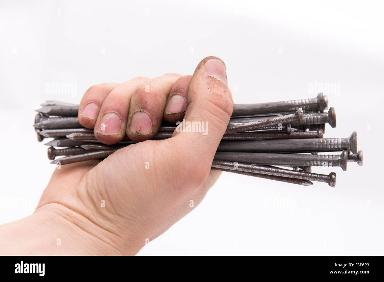 Screws in the hand Stock Photo - Alamy