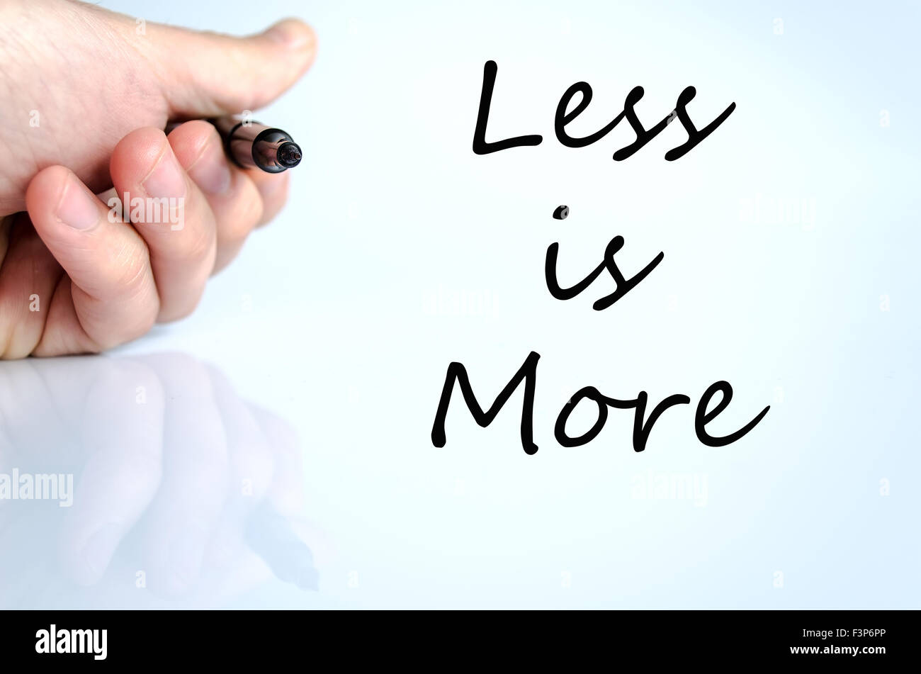 Less is more text concept isolated over white background Stock Photo ...
