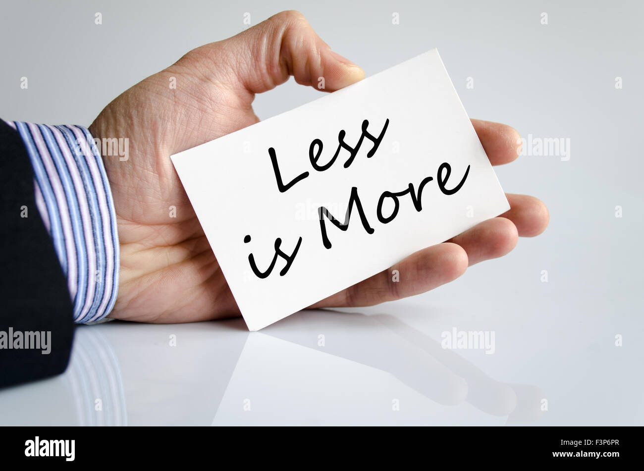 Less is more text concept isolated over white background Stock Photo ...