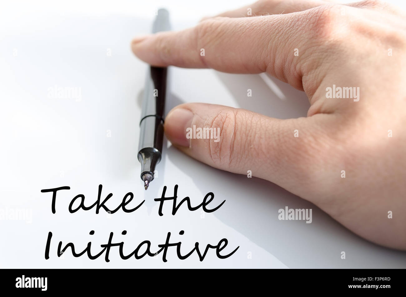 Take the initiative text concept isolated over white background Stock ...