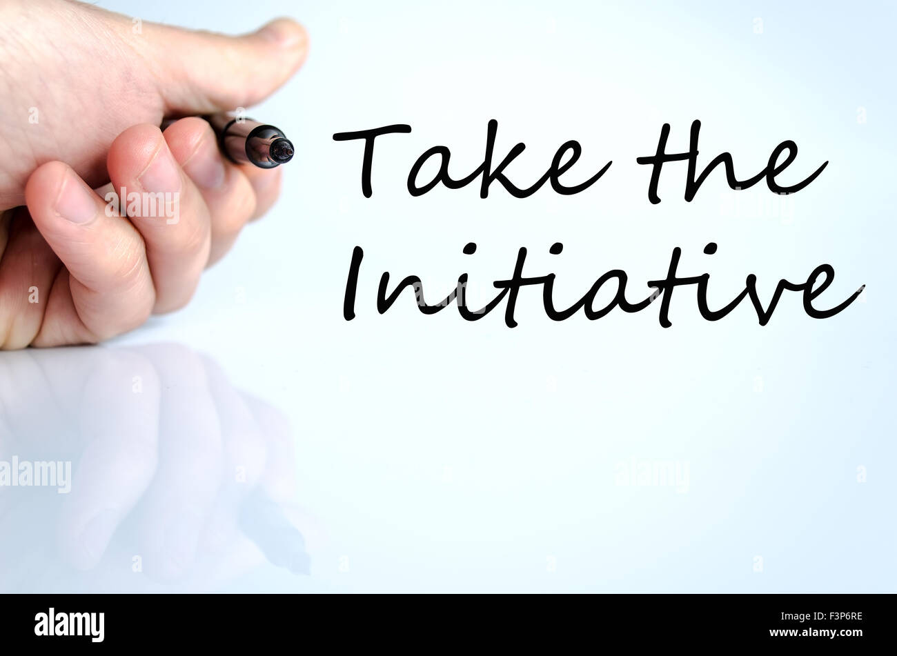Take the initiative text concept isolated over white background Stock ...