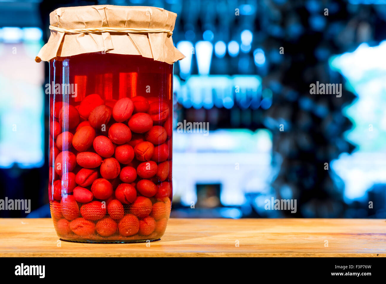 canned compote of berries handmade rustic style Stock Photo - Alamy