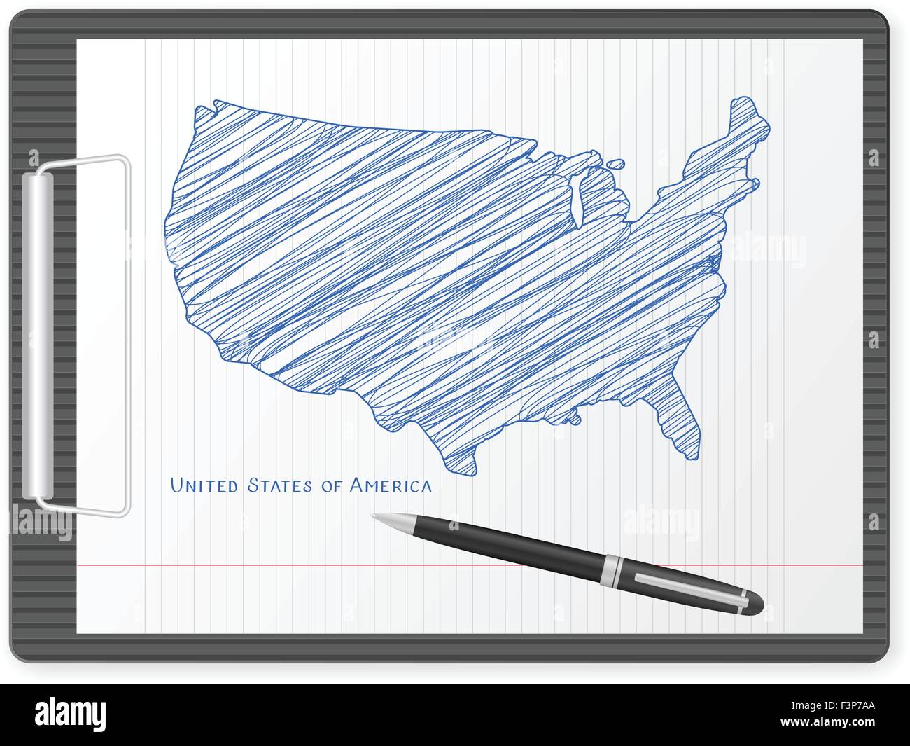 Drawing map usa hi-res stock photography and images - Alamy