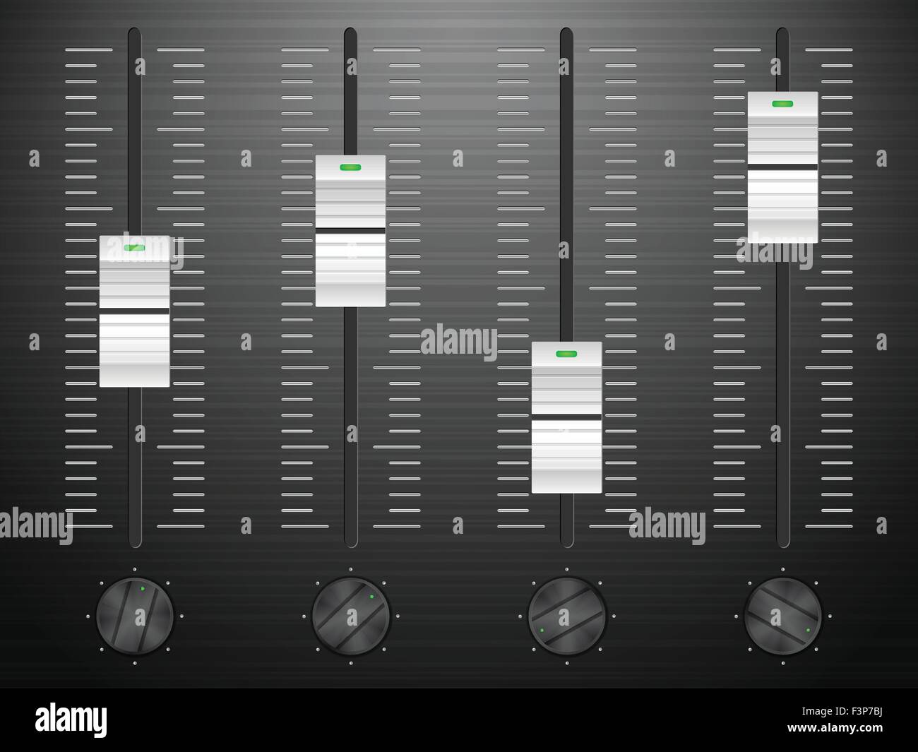 Black DJ sound mixing console. Vector illustration Stock Vector Image ...